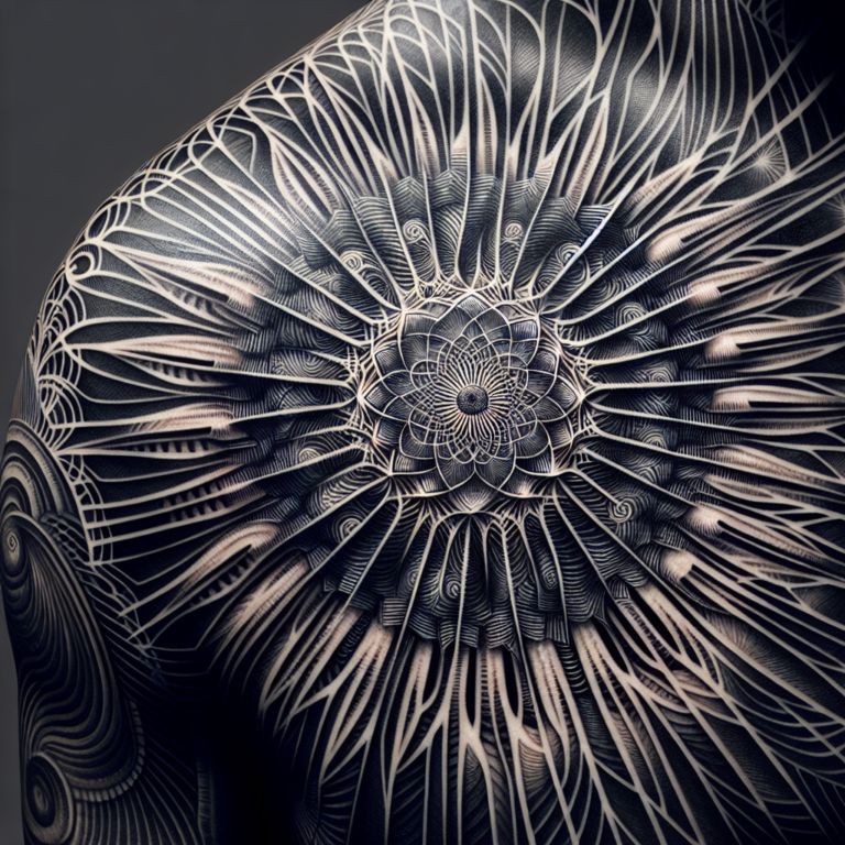 Intricate Beauty: Radiating Lines Tattoo Inspiration